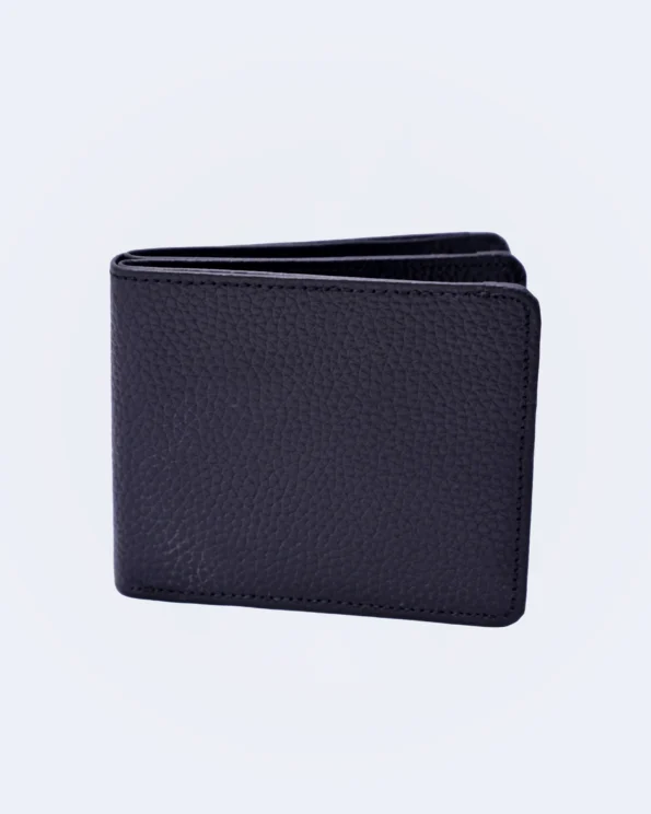 Black Textured Double Fold Leather Wallet – Shazif Heritage Collection ...